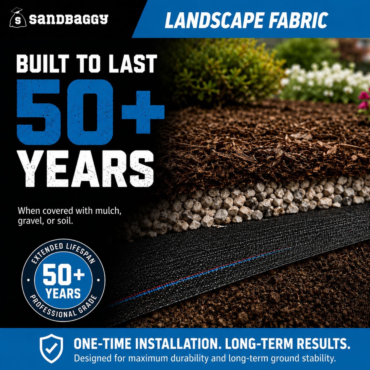 17.5 ft Landscape Fabric (USA MADE) | Commercial Weed Barrier – Sandbaggy