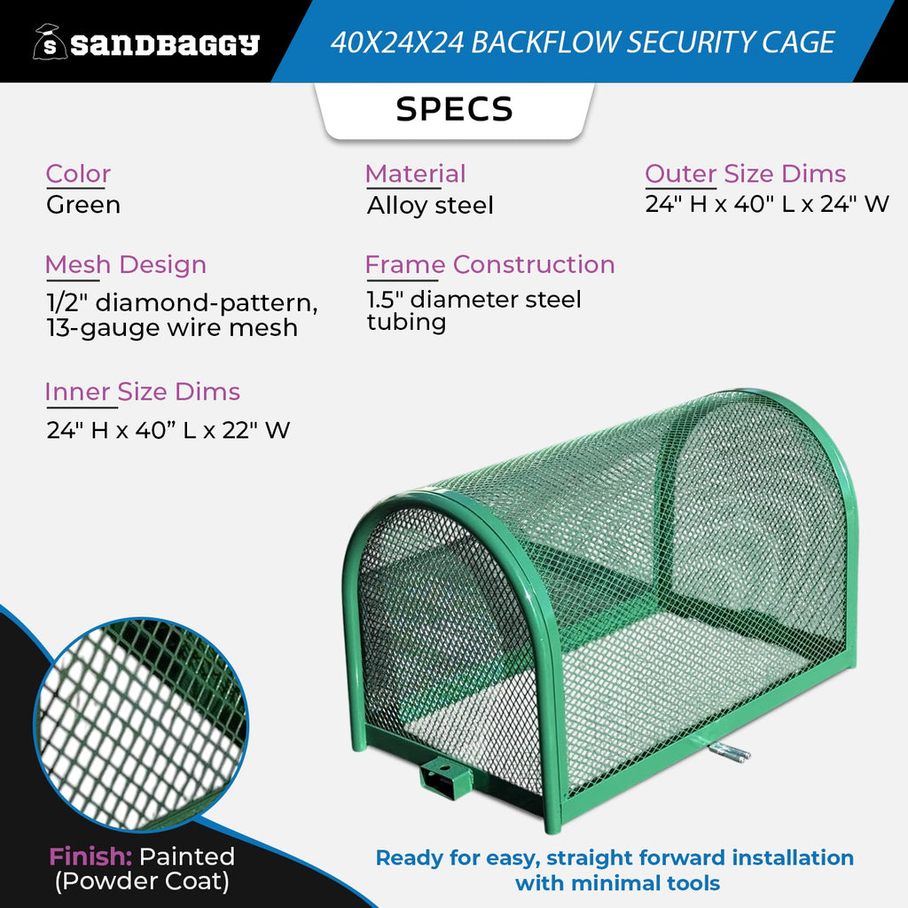 40"x24"x24" Backflow Cage for Security - Sandbaggy