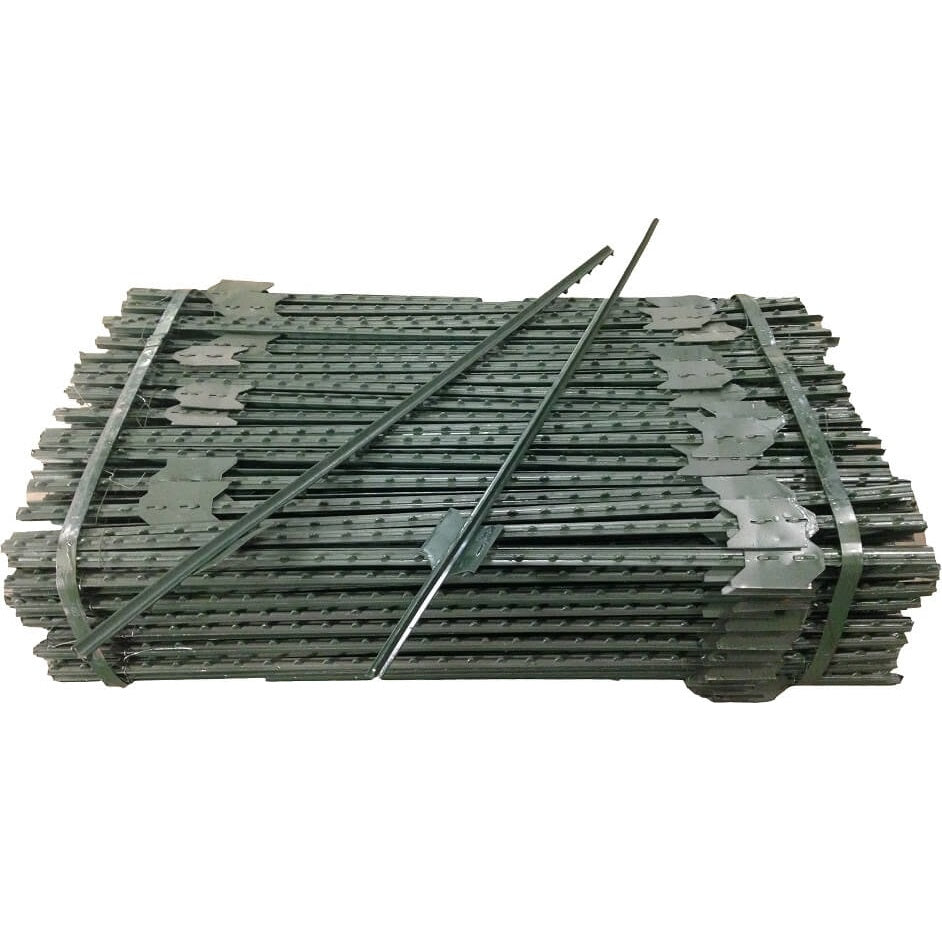 8 ft Studded Steel T-Post For Sale - Bulk Green Metal Fence Posts ...
