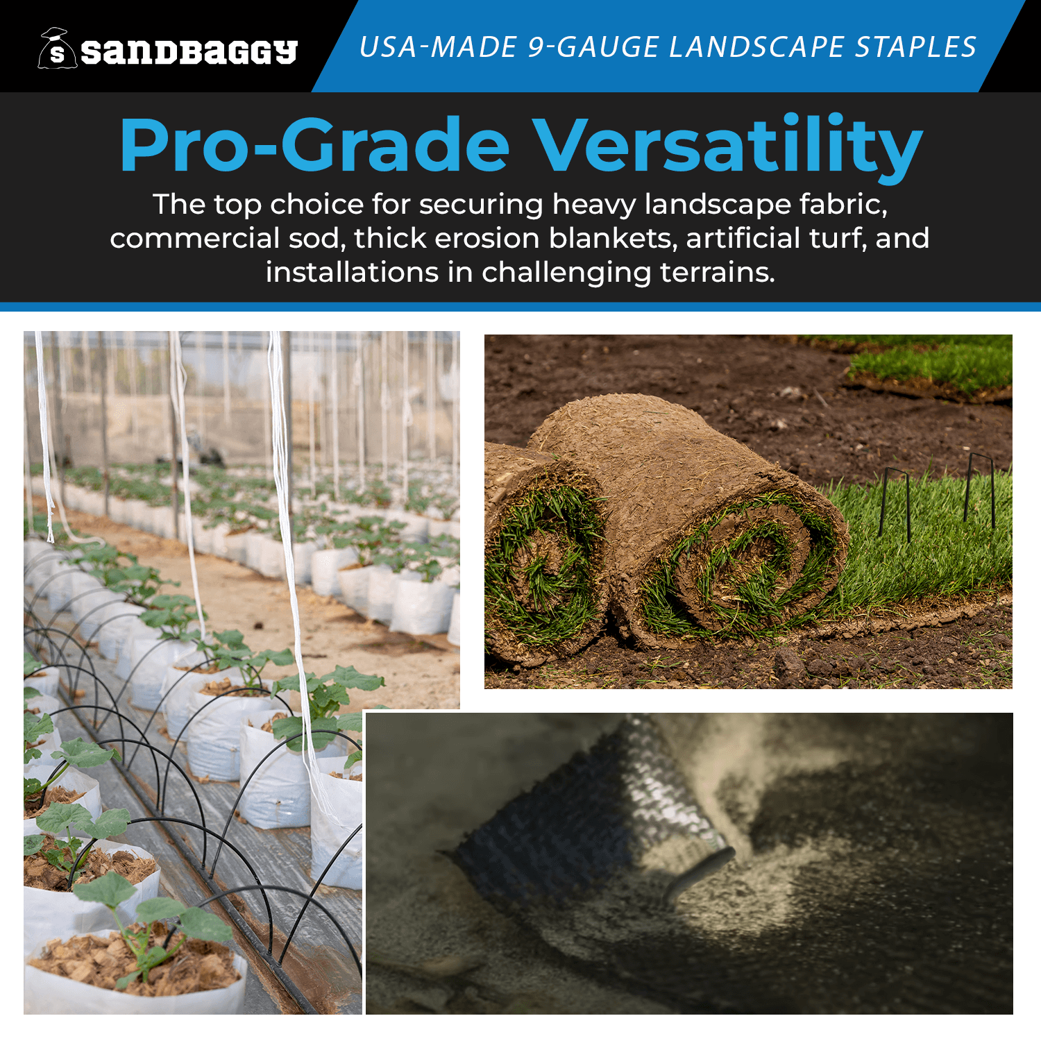 USA Made 9 Gauge Landscape Staples | Max Strength 6 Inch Sod Staples ...
