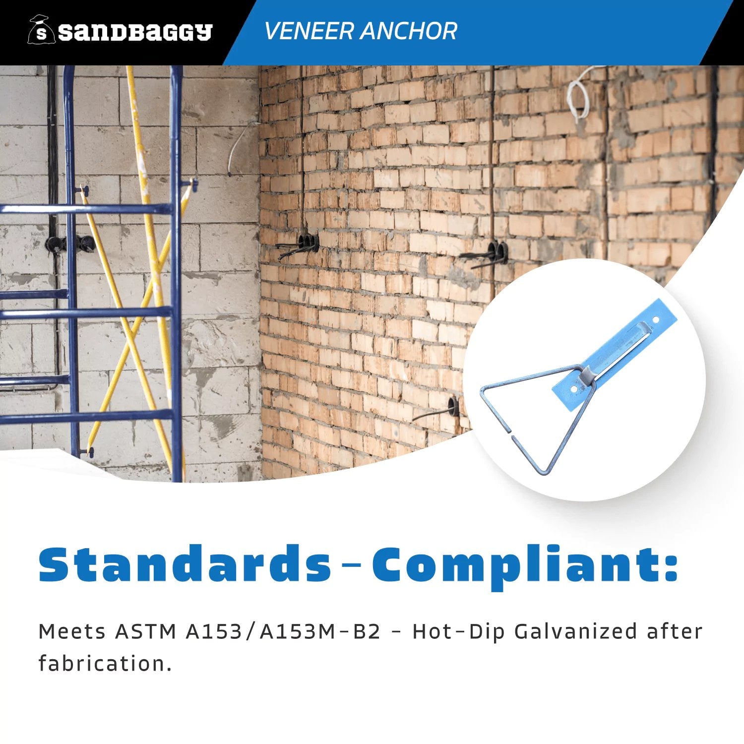 Type 3 Adjustable Masonry Veneer Anchor (w/ Triangle Tie) – Sandbaggy