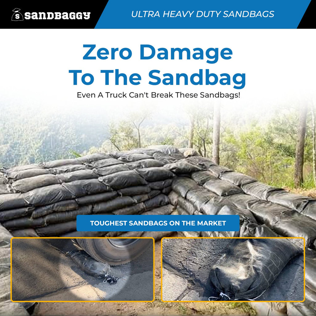 Military Grade Black Sandbags | Heavy Duty & UV Resistant – Sandbaggy
