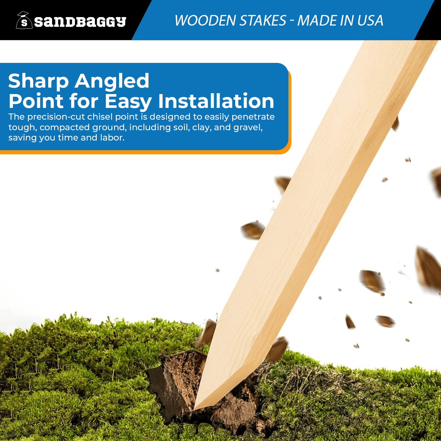 2x2x48 Inch Heavy-Duty Wood Stakes | Heavy-Duty USA Hardwood (25-Pack ...