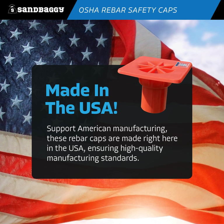 OSHA Approved Rebar Safety Caps - Fall Protection (USA Made) – Sandbaggy