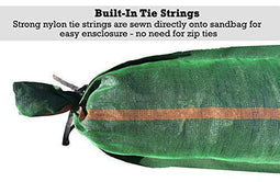 Sandbaggy 11" x 48" tube sandbags have built-in tie strings. Strong ...