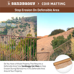 coir matting for erosion control and flooding in defensible area around ...