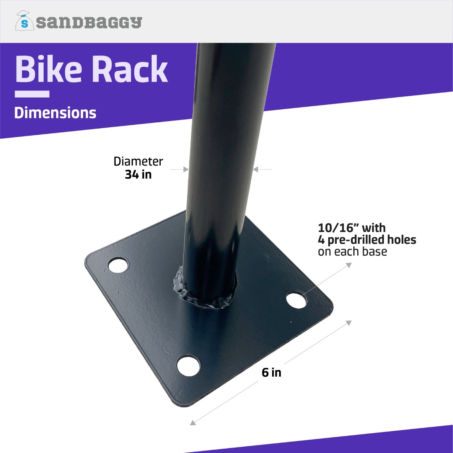 In Ground Bike Rack | U Shaped, Commercial, Outdoor, 1 Loop, Galvanized ...